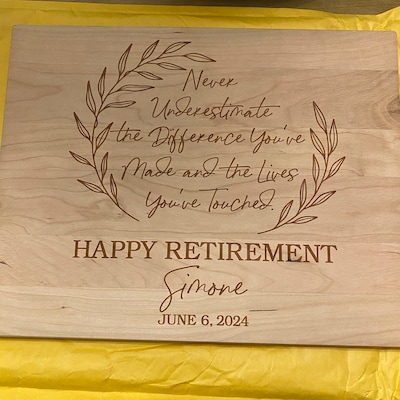 Happy Retirement Cutting Board, Retirement Cutting Boards, Retirement ...