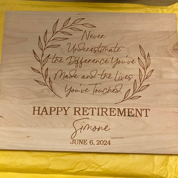Happy Retirement Cutting Board, Retirement Cutting Boards, Retirement ...