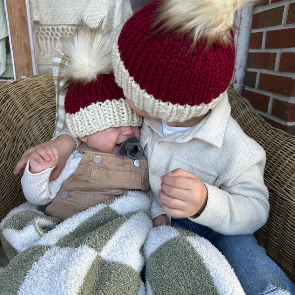 Mommy and Me Matching Hats Made to Order Gift for Mom and Baby Winter ...