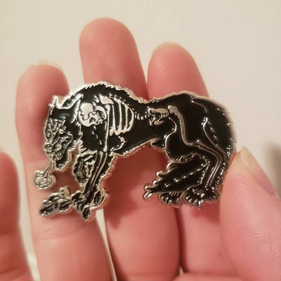 Werewolf of the Woods Enamel Pin Wolf Within Large Metal Skeleton Pin ...