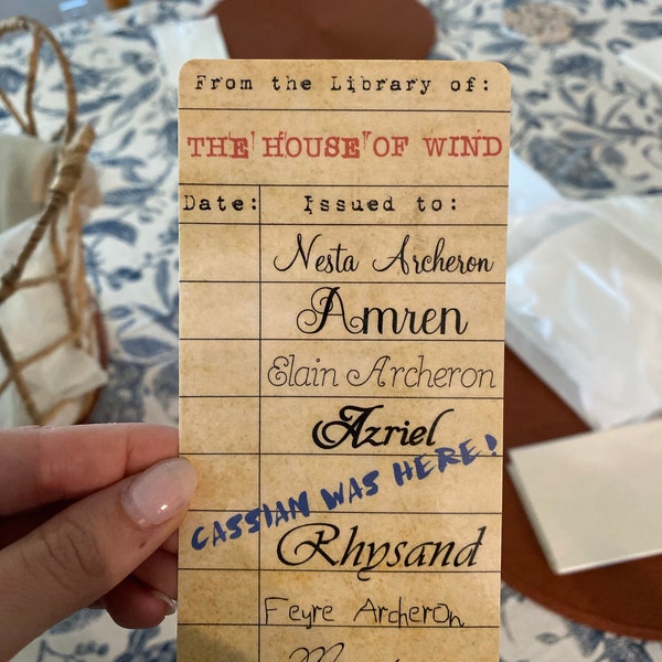 ACOTAR House of Wind Library Card Bookmark | A Court of Thorns and ...