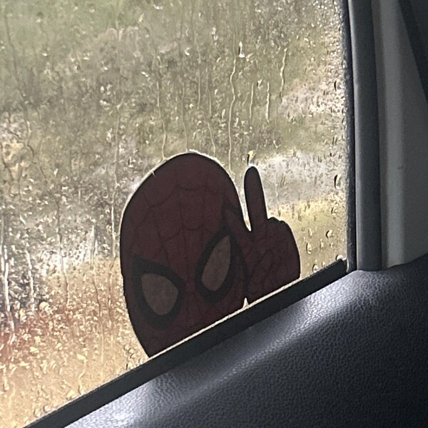 Spider-man Peace Sign Vinyl Car Sticker - Etsy