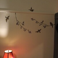 Birds and Tree Branch Wall Decal Set, Floral Harvest Pattern - Etsy