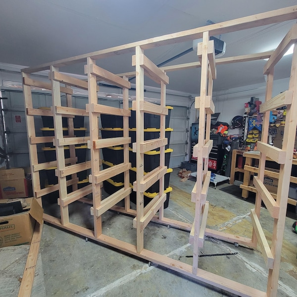 27 Gallon Tote Rack Plans, Custom Rack Configurator, Tote Garage ...