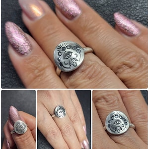 Silver Moon Ring Celestial Ring Moon Phase Ring Witch Ring Evil Eye ...