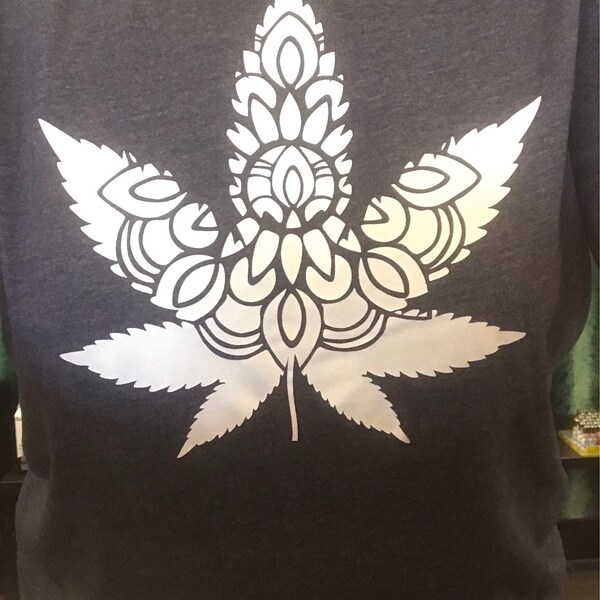 Cannabis Leaf Shirt Marijuana T-shirt Mandala Pot Leaf Shirt Women's Weed Shirt Cute Marijuana ...