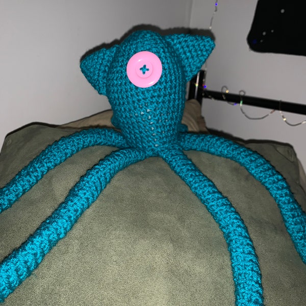 Crocheted One Eyed Octopus Bright Turquoise - Etsy