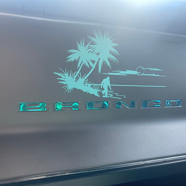 Bronco Sasquatch on the Beach Dash Decal for Dashboard - Etsy