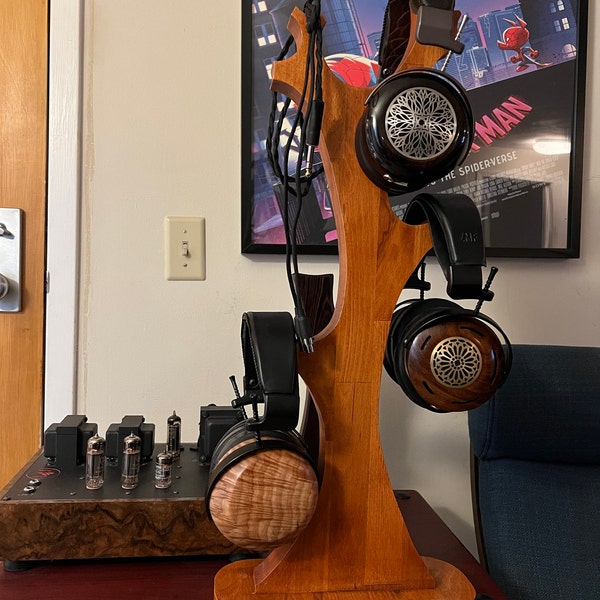 TRIPLE HEADPHONE STAND | Tree Shaped Handmade Out of Solid Wood ...