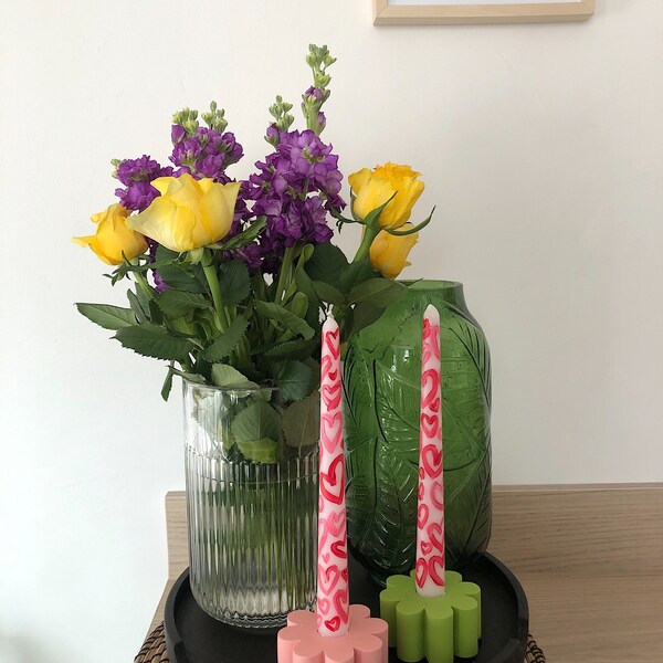 Hand Painted Oranges, Taper Candle, Hand Painted Candle, Home Decor ...