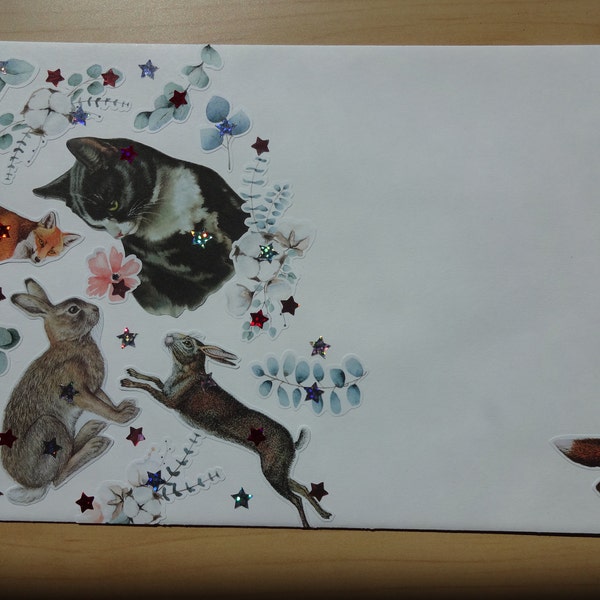 6 X Map of the Hand Stickers. Vintage Style. Retro. Snail Mail ...