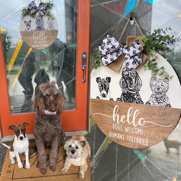Pet Welcome Sign/ Dog Welcome Sign/ Pet Portrait Door Sign ...