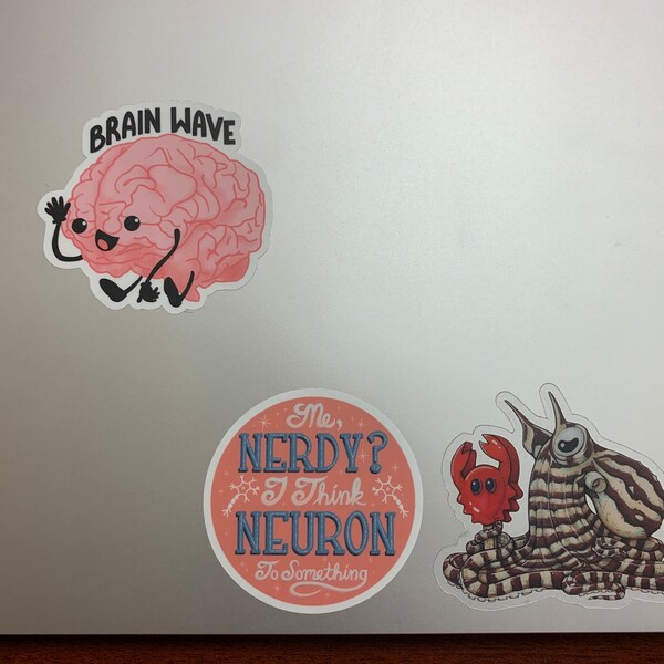 Neuro Stickers, Medical Puns, Set of 8, Vinyl Stickers, Waterproof ...