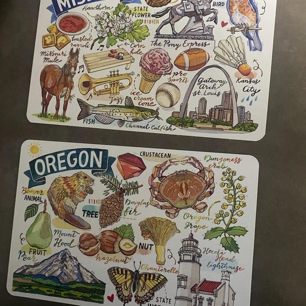 Oregon State Postcard. - Etsy