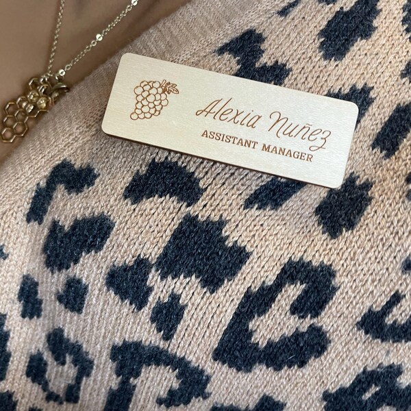 Engraved Magnetic Name Badges Custom Personalized Employee Work Badge ...