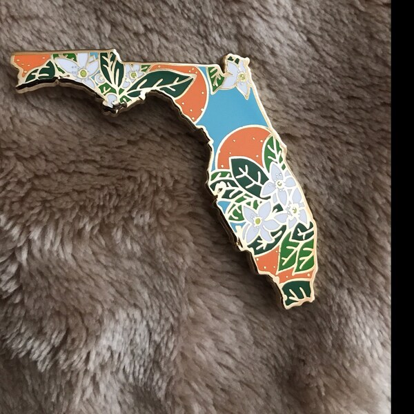 Florida Orange Blossom - Hard Enamel Pin - State Flower Series Flair ...