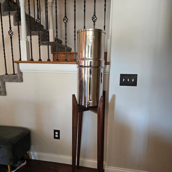 Walnut Wood Water Filter Floor Stand: Heavy Duty Berkey Stand - Etsy