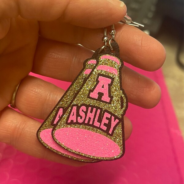 Custom Cheer Earrings Megaphone Earrings - Etsy