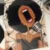 Abstract Black Art Music Print, Black Woman Singing, African American ...