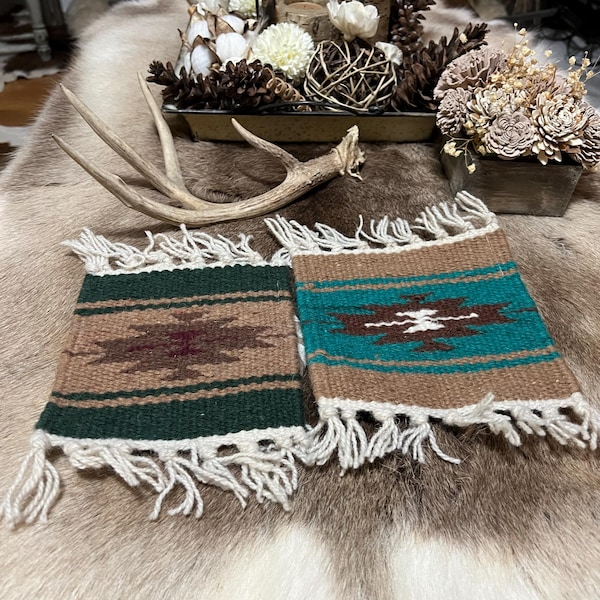 Woven Wool Table Rugs, Choose Your Color 20" X 10" Boho Aztec House ...