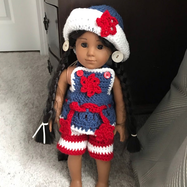 Crochet PDF Pattern to Make 18" Doll Patriotic Dress, Headband and ...