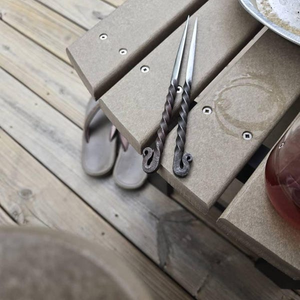 Hand-forged Medieval-style Iron Eating Fork Sticks – Rustic Historical ...