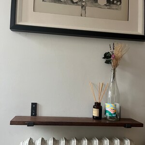 Rustic Solid Wood Radiator Shelf With Raw Steel Brackets Handcrafted ...