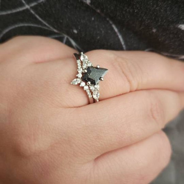 Skye Starry Night Ring Set in 925 Sterling Silver- Galaxy Sandstone ...