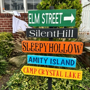 Halloween Directional Sign Halloween Porch Sign Cedar Wood Lawn ...