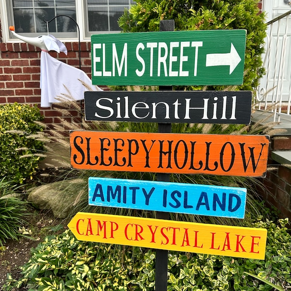 Halloween Directional Sign Halloween Porch Sign Cedar Wood Lawn ...