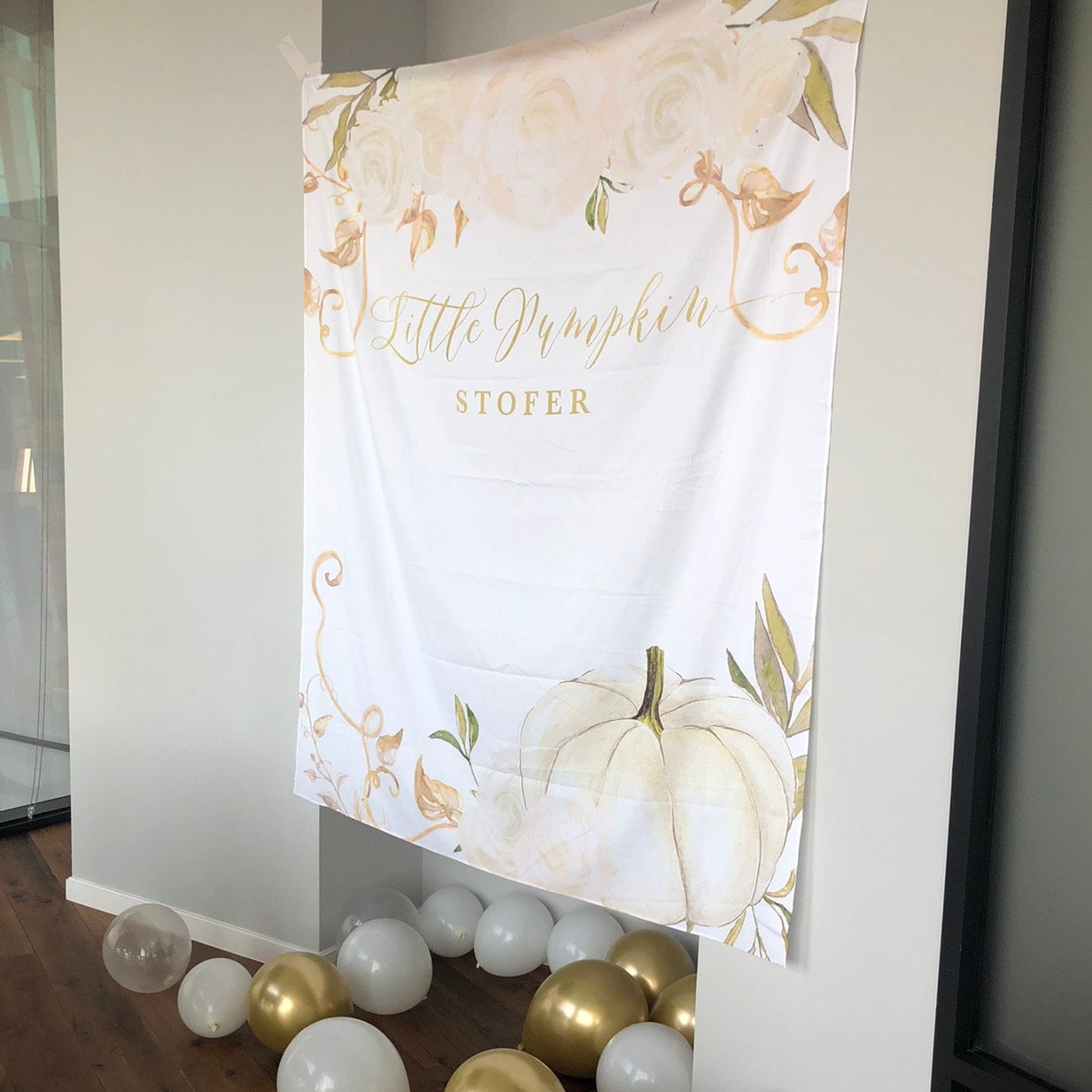 Fall Baby Shower Photography Backdrop Little Pumpkin on the | Etsy