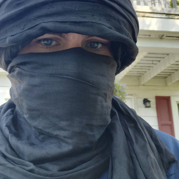 Genuine Black Tuareg Tagelmust Scarf: Berber Turban Head Wrap - Etsy