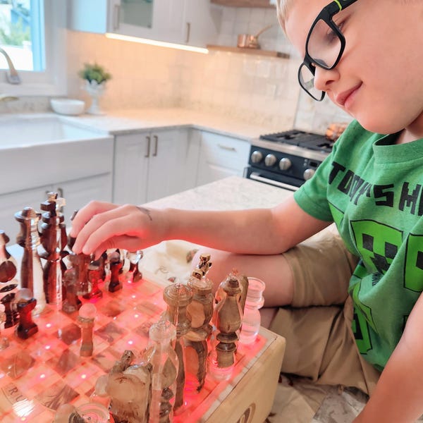 LARGE Handmade Playable Chess Sculptures for Lawn and Patio - Etsy