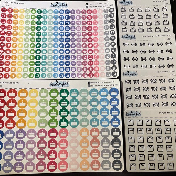 Rubbish Bin Mini Dots / Small Circle Stickers 223 Planner Stickers for ...