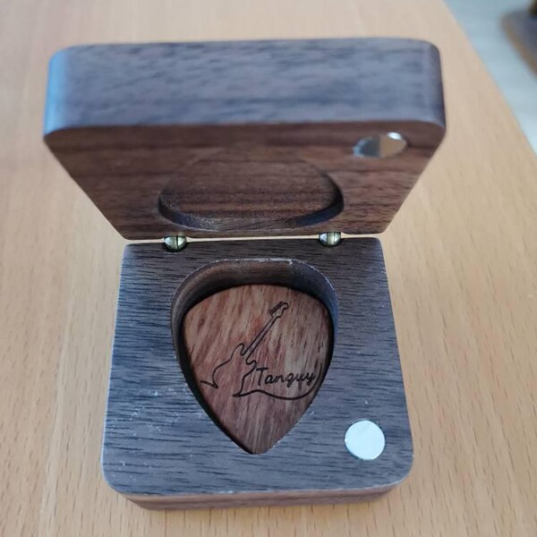 Custom Wooden Guitar Picks Box,personalized Guitar Pick Holder Storage ...