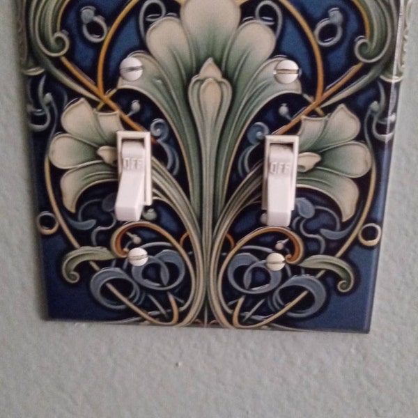 Vintage Art Nouveau Design Metal Light Switch Plate Covers and Outlet ...