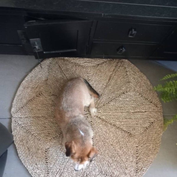 Custom Sized Hand Woven Seagrass Area Rug, Handmade Natural Straw Rug ...