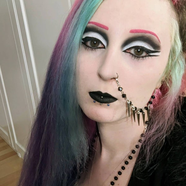 Spike Nosechain (2 Styles) - Goth Gothic Occult Nose Jewelery Nose ...