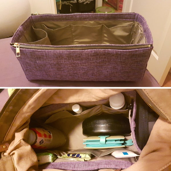 Waterproof Linen Purse Insert type D, Soft Sturdy, Organize Designers ...