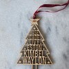 Family Names Tree Ornament, Custom Laser Cut Wood Ornament - Etsy