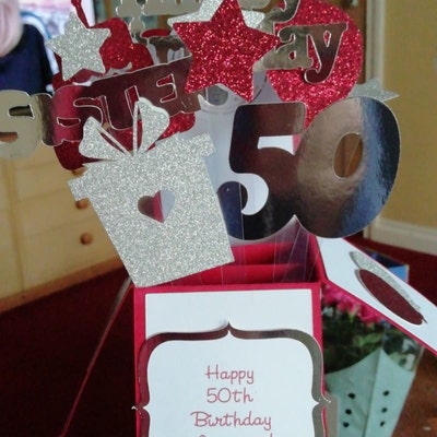 50th Birthday Card in a Box/3d Card - Etsy