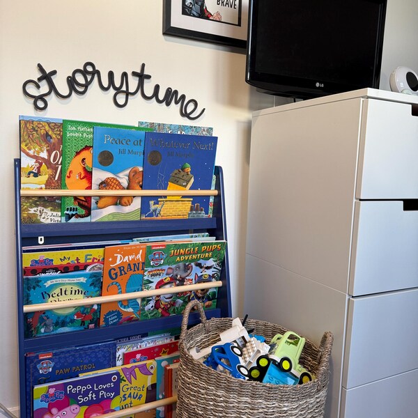 Storytime Knitted Wire Word Sign. Kids Who Love to Read Books. Story ...