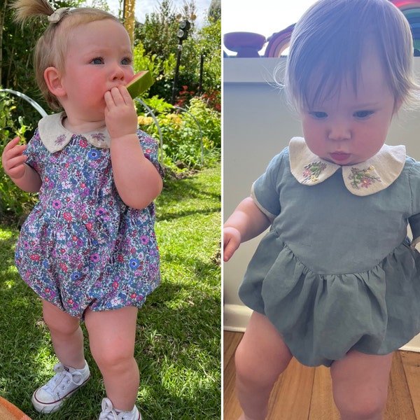 Baby Romper PDF Sewing Pattern – Instant Download — Peter Pan Collar ...