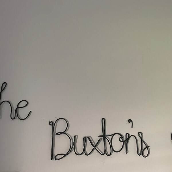 Wire Family Name Sign, Family Name Wall Artwire Typography, Wire Art ...