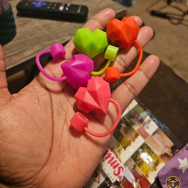 Diamond Heart Straw Topper, Stanley Straw Cap, Silicone Straw Cover ...