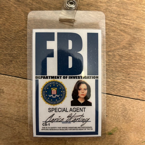 Silence of the Lambs Hannibal Clarice Starling ID Badge Prop for ...