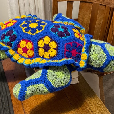 Snap the Turtle African Flower Crochet Pattern - Etsy