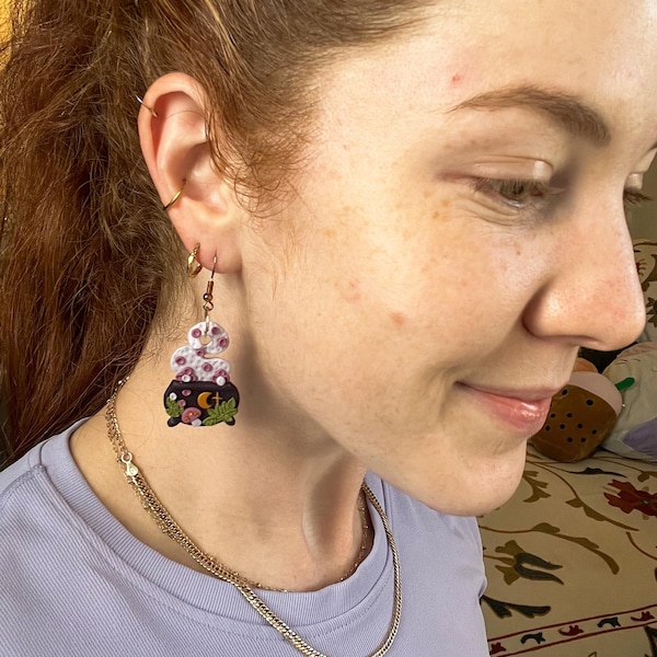 Whimsical Cottagecore Clay Hair Pins Green Witch Bridal Mushroom and ...