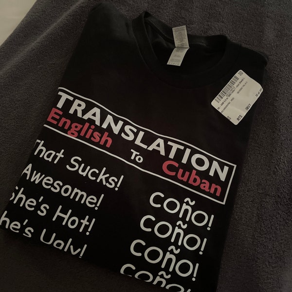 Funny Cuban Coño English to Cuban Bilingual T-shirt, Cuba Tee, Camiseta ...