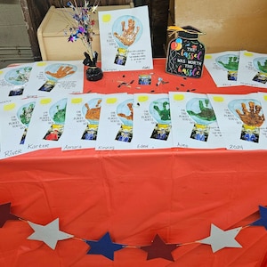 Kindergarten Graduation Sign, Handprint Art, DIY Kid Craft, Class of ...